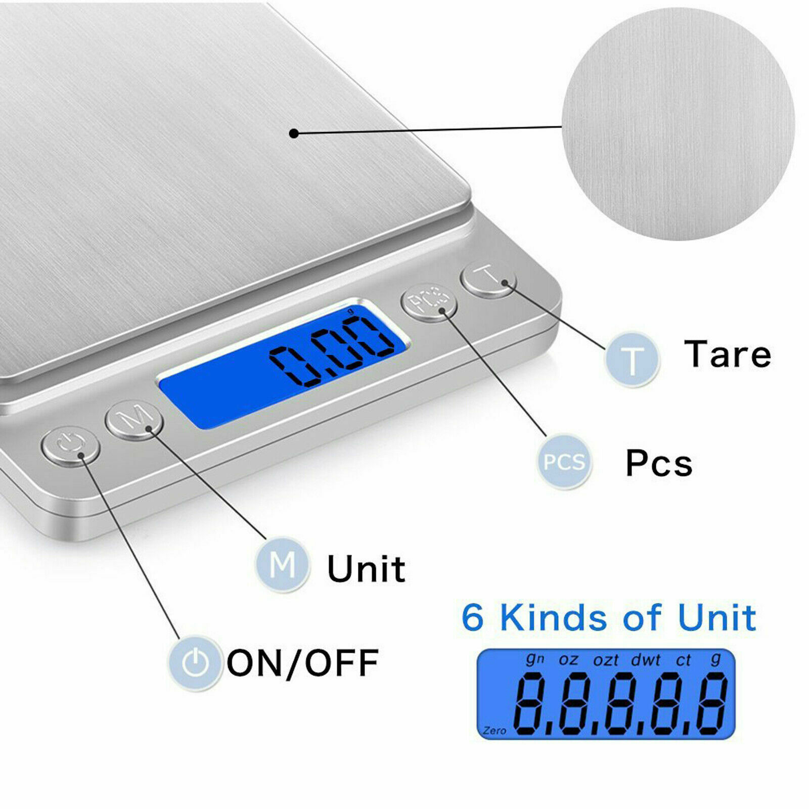 Electronic Digital Kitchen Scales 0.01g 500g Pocket LCD Weighing Food ...